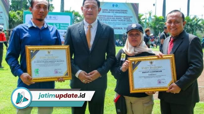 Yuhronur Dan 47 Perusahaan di Lamongan Dianugerahi Penghargaan K3 2023